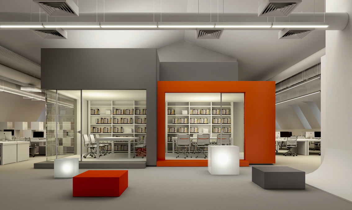 Love the idea of light-in-a-box | Office interior design, Office ...