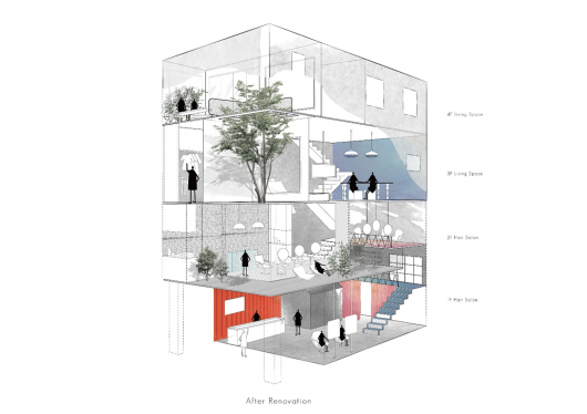 Renovation of Split-Level Hair Salon & Residential / HAO Design studio ...