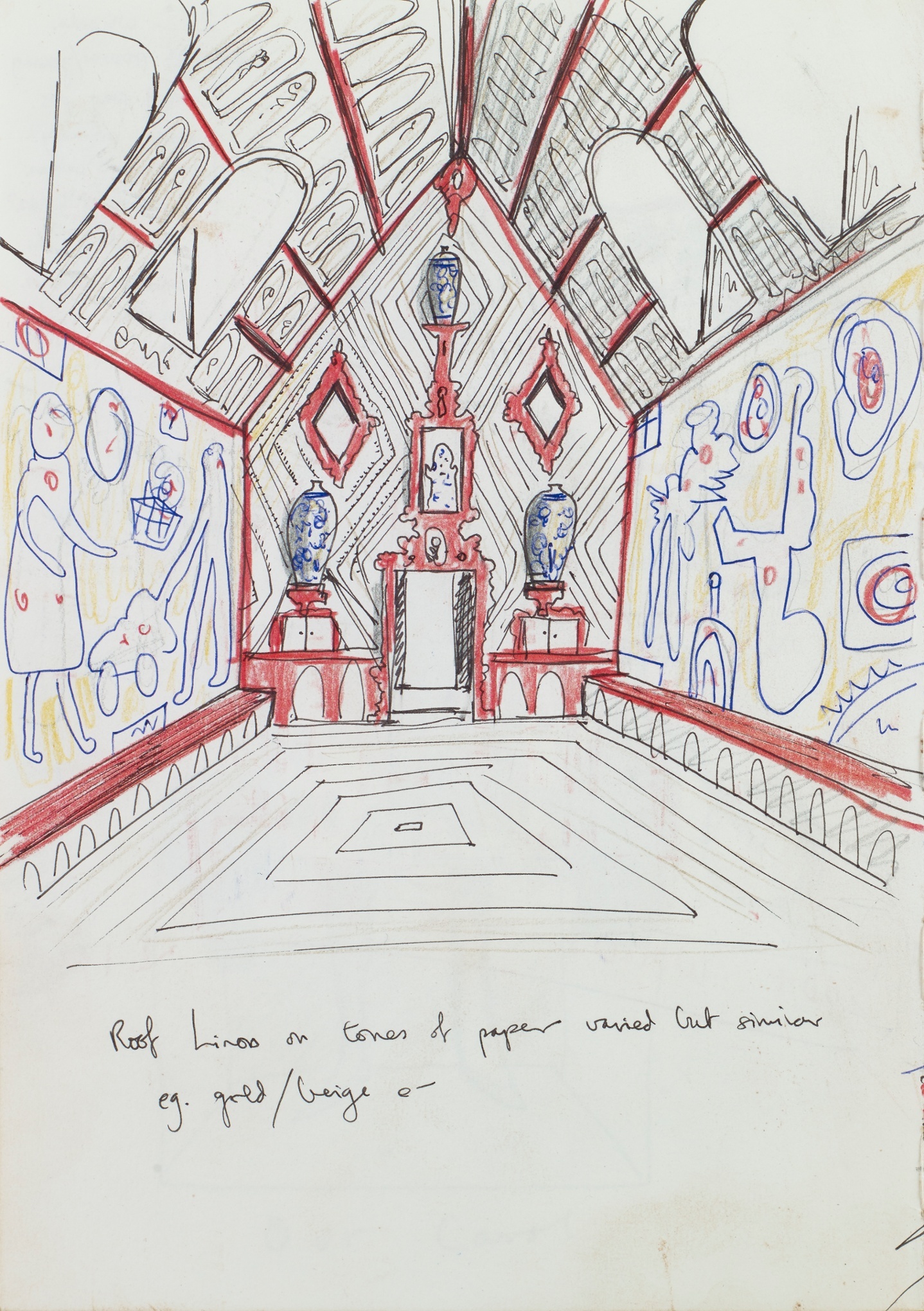 Grayson Perry's preliminary sketch for A House For Essex (2012 ...
